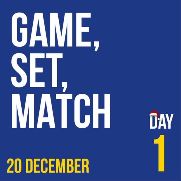 🎅 ️ DAY 1: Game, Set & Match (Mannen 26-35 jaar)